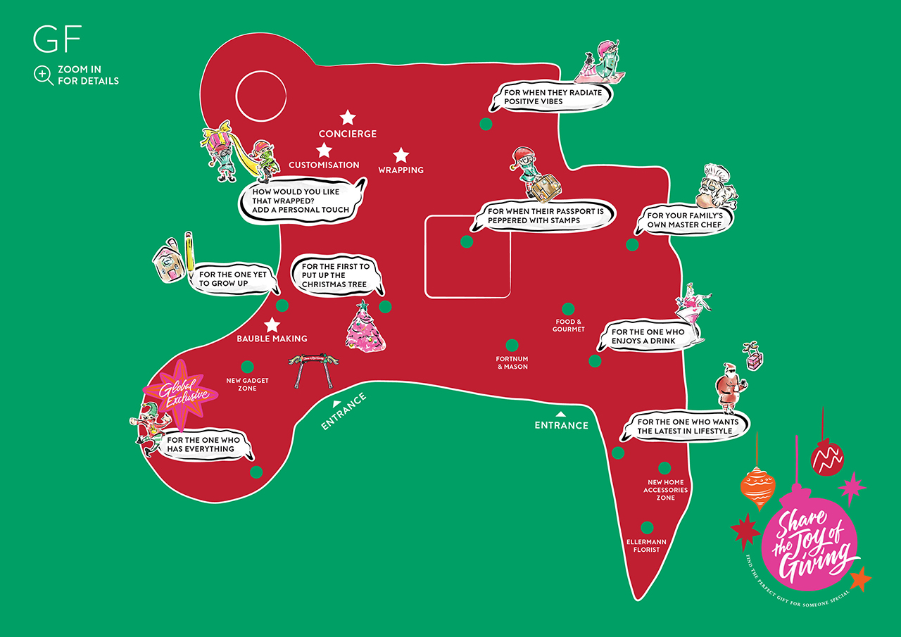 Lane Crawford Pacific Place home store Christmas Map | Lane Crawford